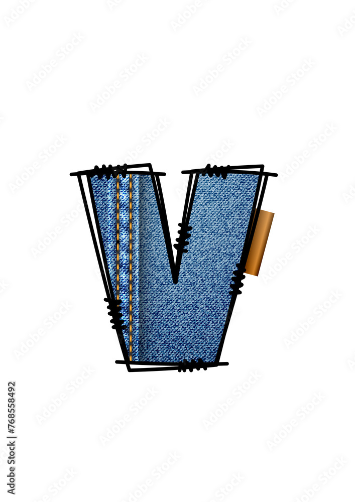 Doodle Alphabets, Blue Denim Alphabet, Denim Alphabet, Doodle Denim ...