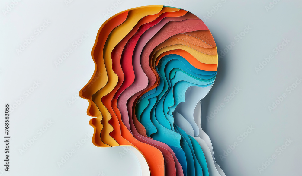 Abstract, face shape or creative design in the style of paper for ...