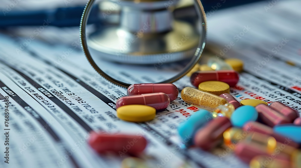 Detailed illustration of a toxicology report on a new medication ...