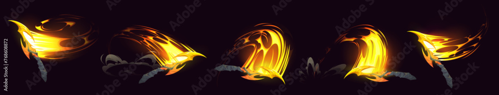 Medieval sword or ancient knife with slash light vfx effect for game ui ...