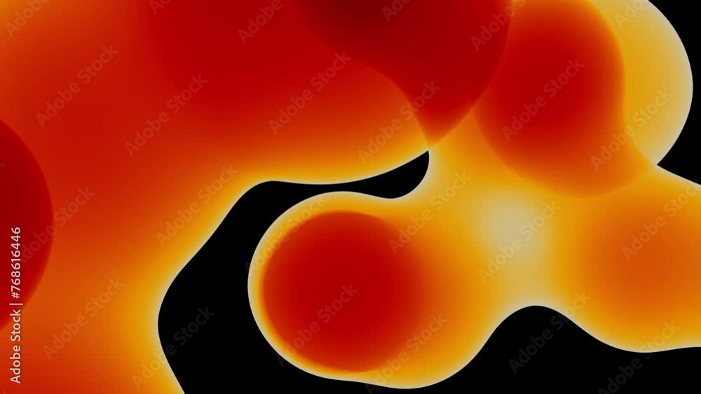 3D animation of abstract smooth volume object with transparent material ...