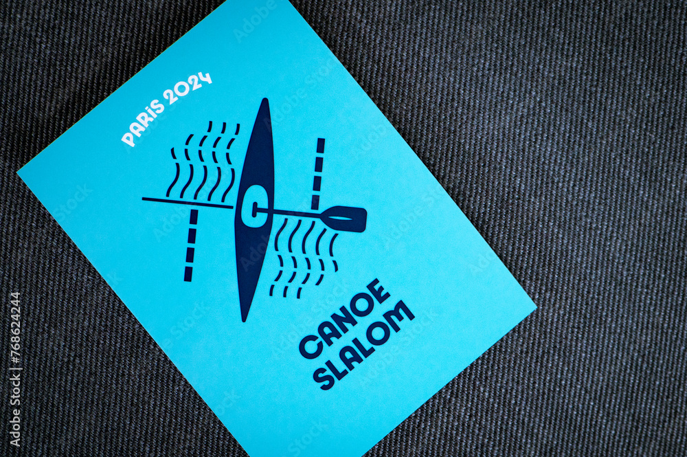 Canoe slalom pictogram for paris 2024 summer olympics. Official icon of ...