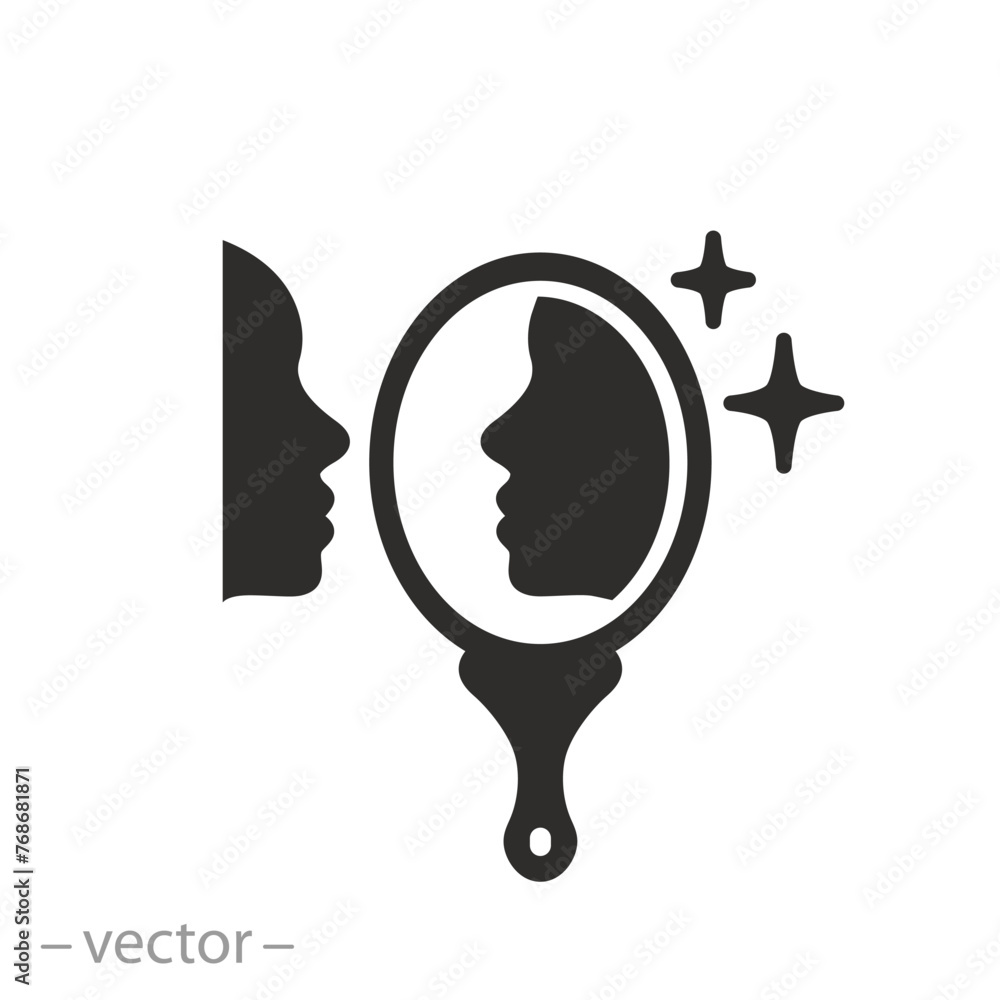 mirror person reflect icon, self awareness, personality consciousness ...
