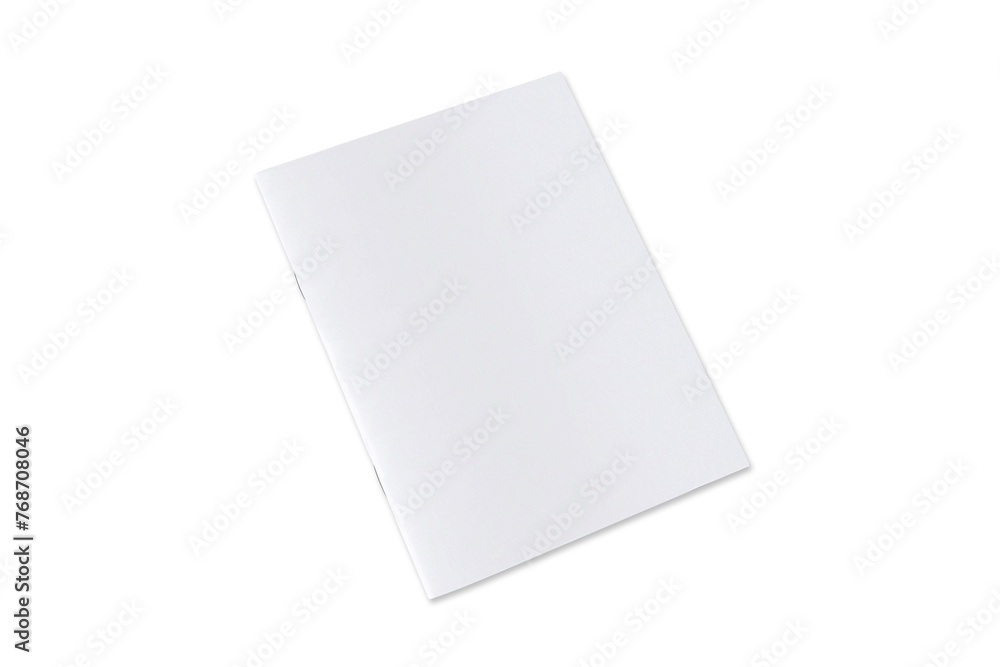 Empty Blank white magazine cover with pins mockup isolated on white ...