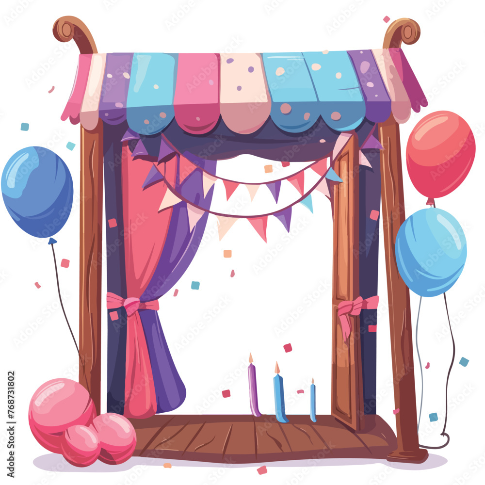 Booth prop party elements cartoon vector illustrati Stock Vector ...