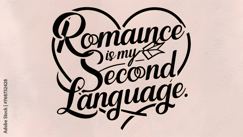 Artistic typography design that spells out "Romance is My Second ...