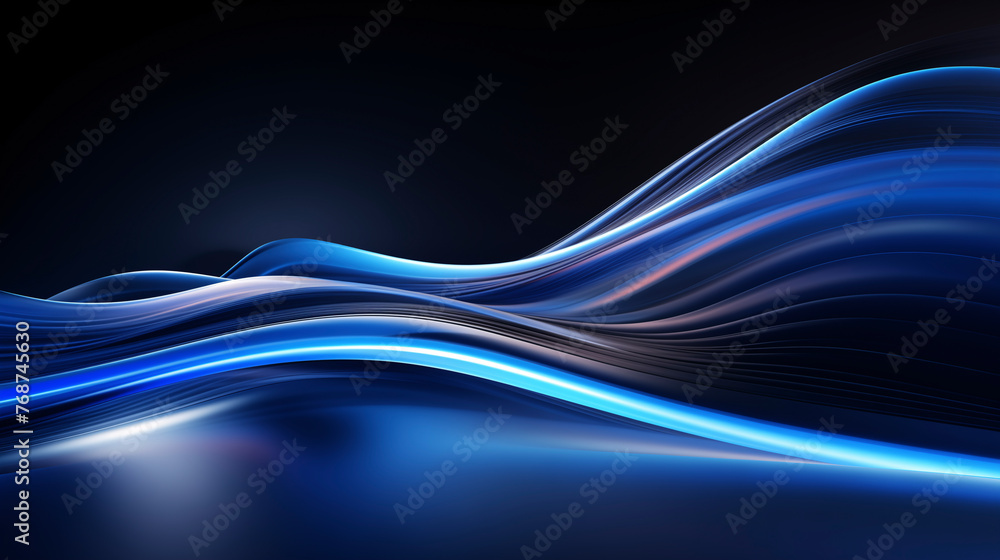 Modern concept of blue abstract shapes and smooth curved lines design ...