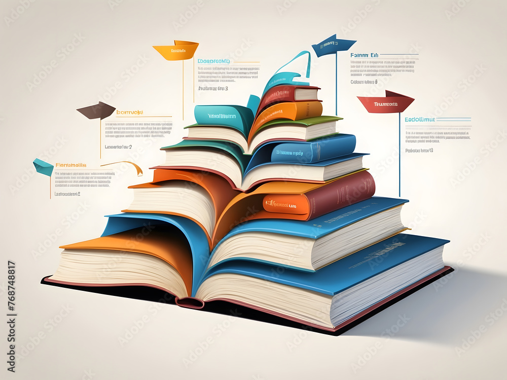 An educational roadmap depicted by the book evolves into steps, each ...