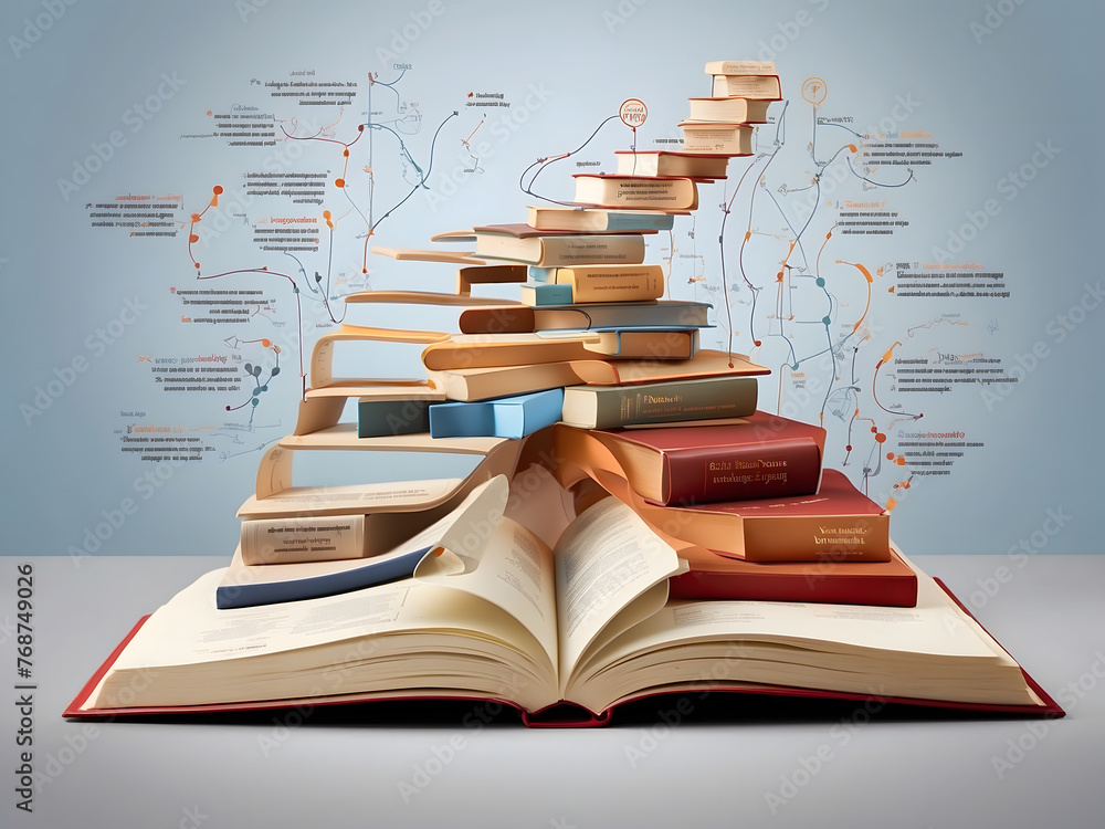 An educational roadmap depicted by the book evolves into steps, each ...