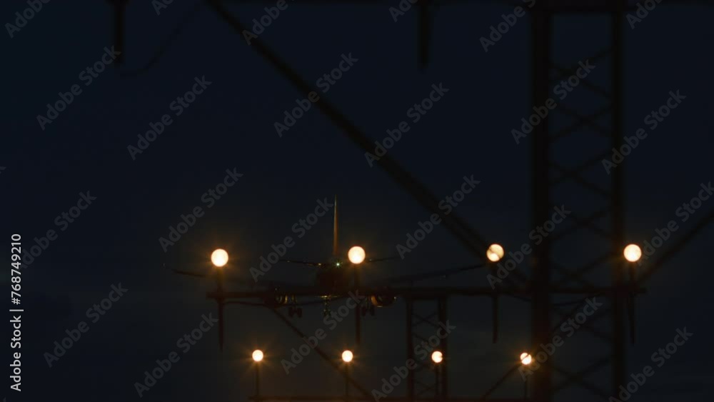 Aircraft captured in a direct approach for landing, showcasing landing ...