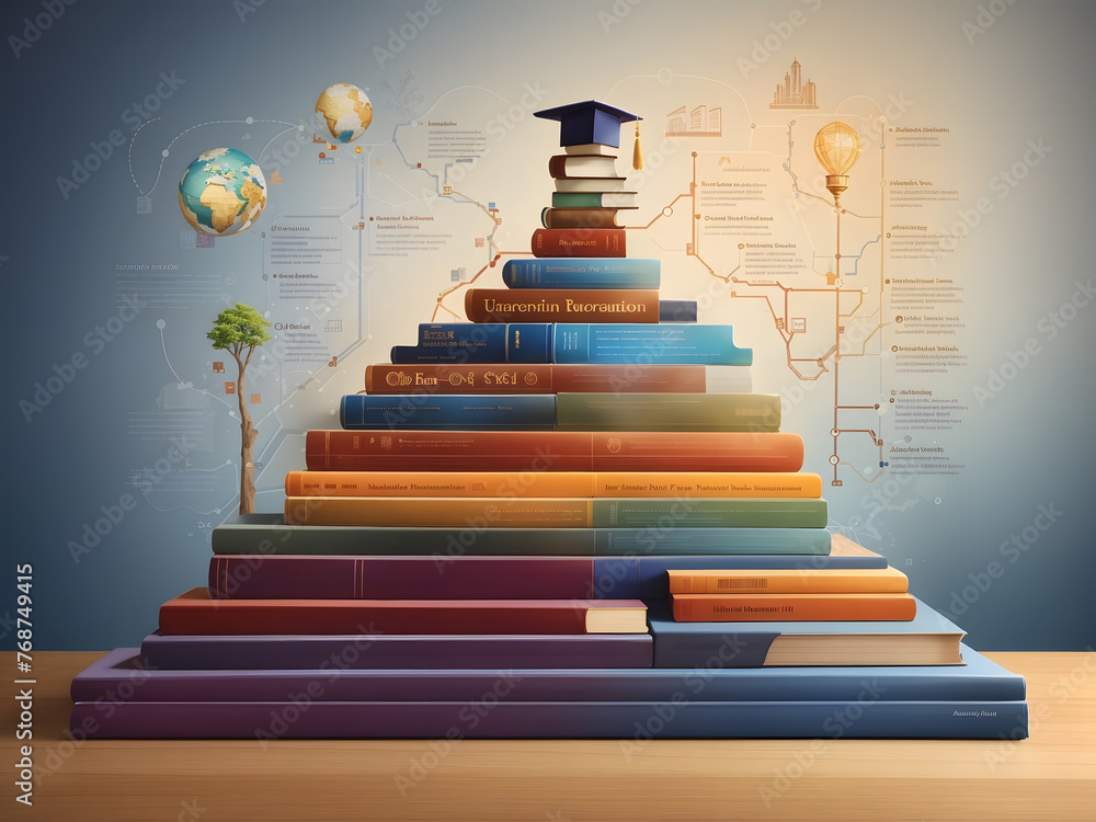 An educational roadmap depicted by the book evolves into steps, each ...