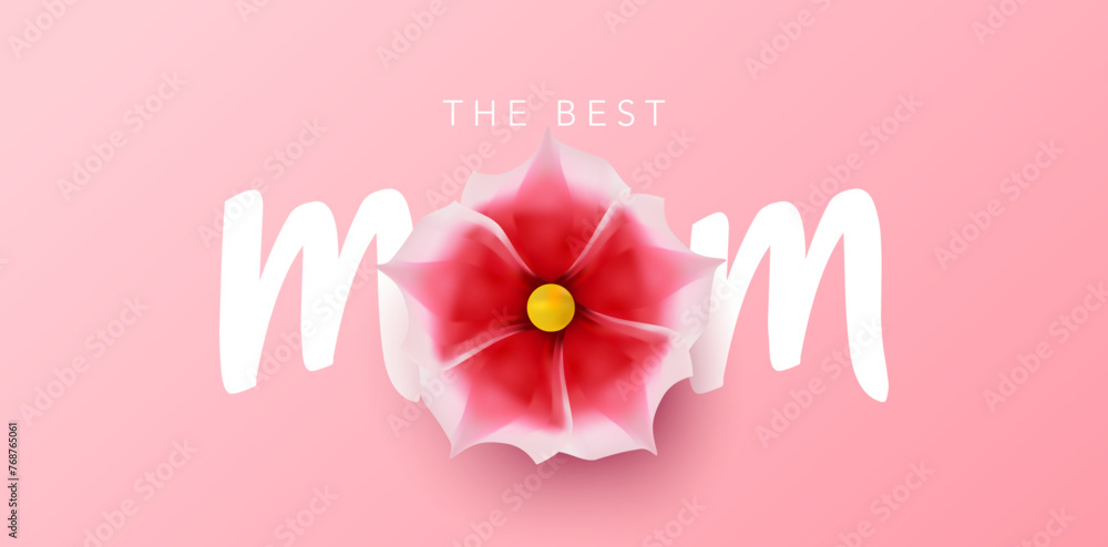 The Best Mom background vector illustration. Mother's Day greeting card ...