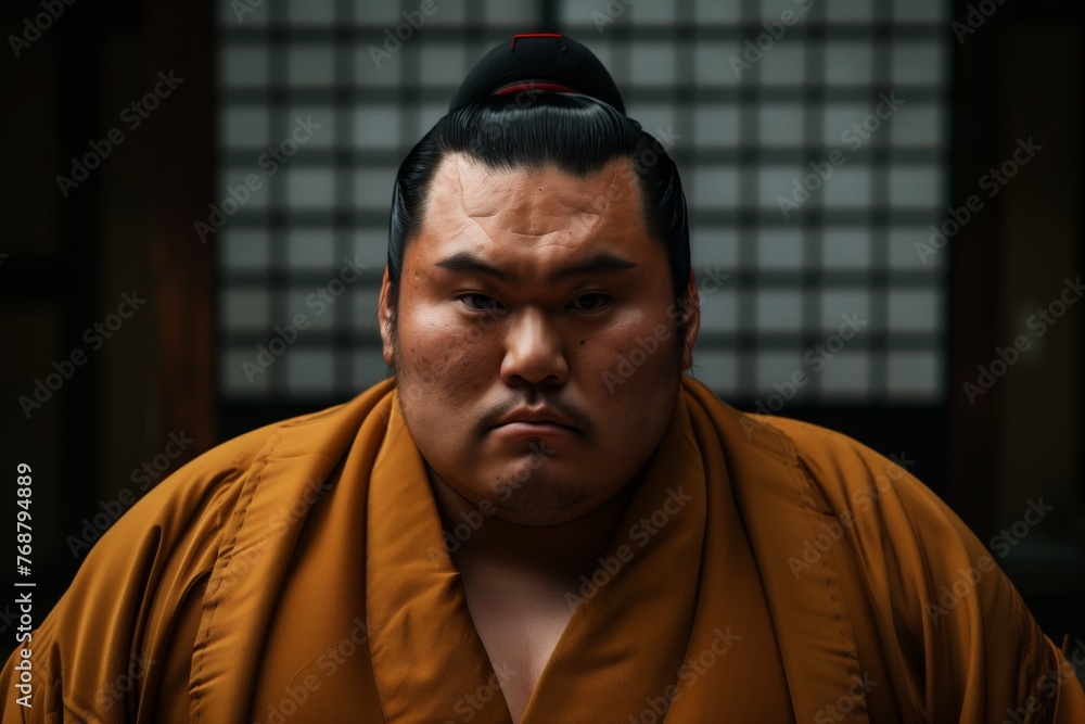 sumo wrestler in traditional mawashi facing camera Stock Photo | Adobe ...