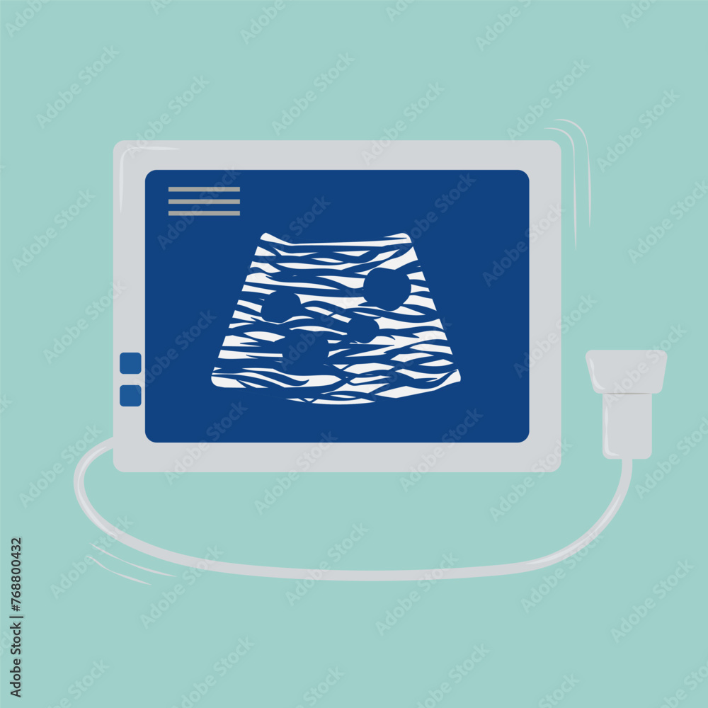 Ultrasound diagnostics, ultrasound machine and sonogram, logo design ...