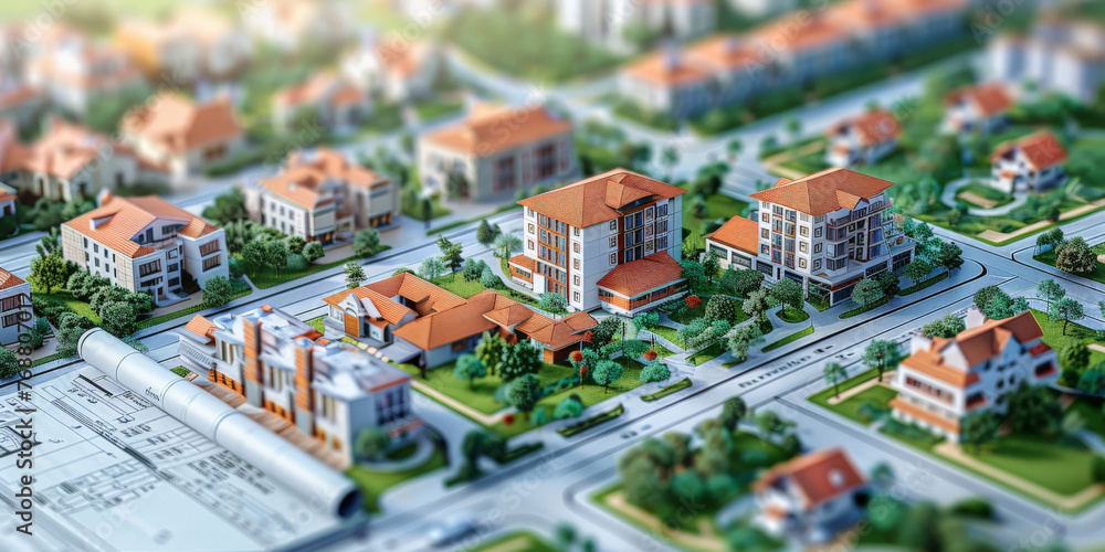city, town, map, miniature, model, small, mini, macro, global ...
