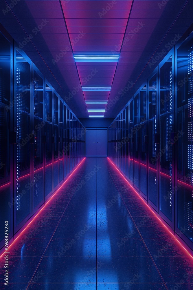 Secure data center tour, showcasing defenses against cyber threats ...