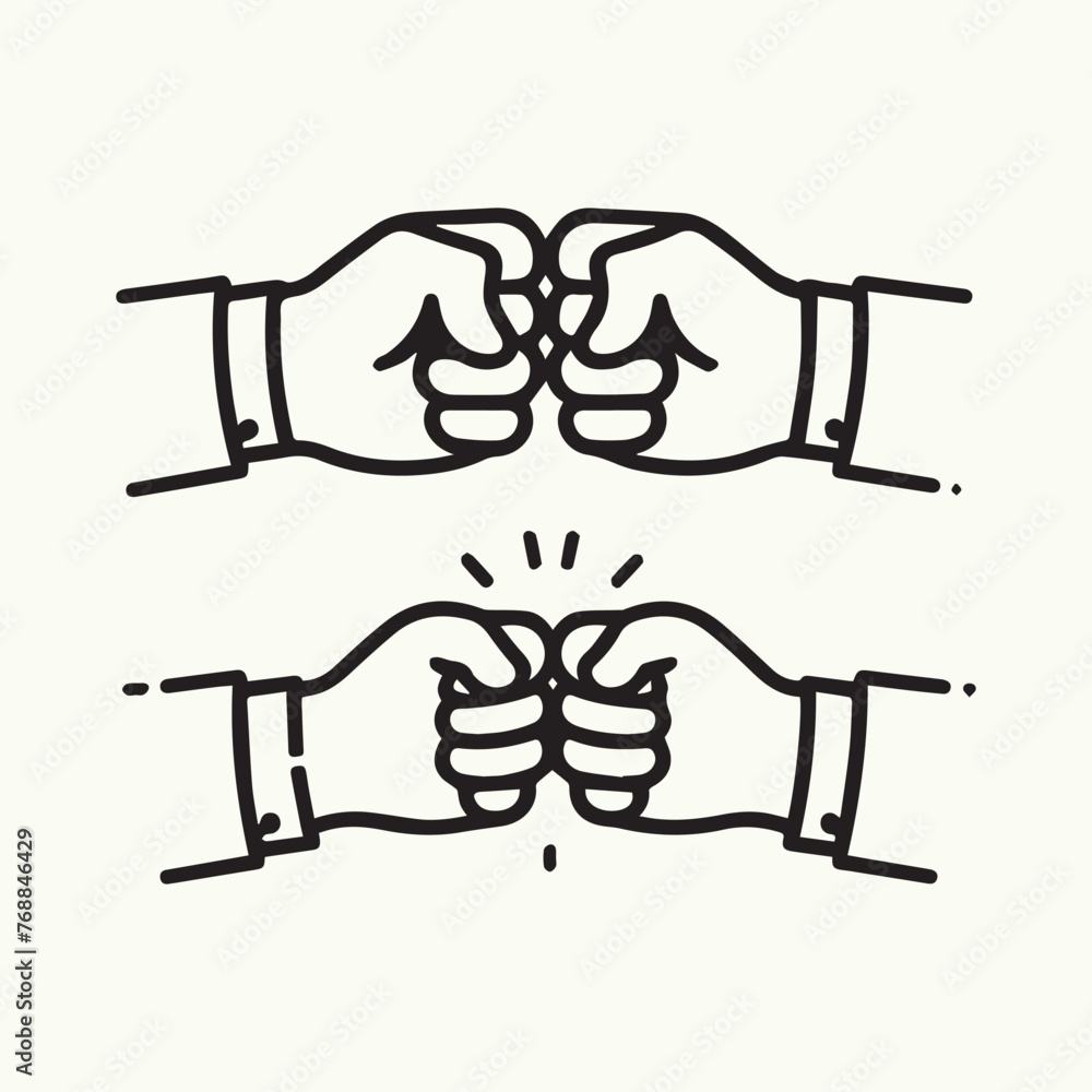 Fist bump hand illustrations. Fist bump. Hand drawn vector illustration ...