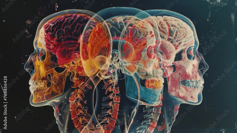 Detailed color x-ray image providing a comprehensive view of human ...