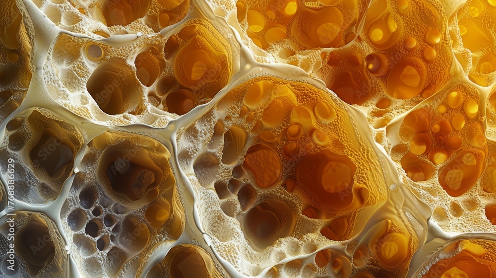 A close-up visualization simulating the porous and complex structure of ...