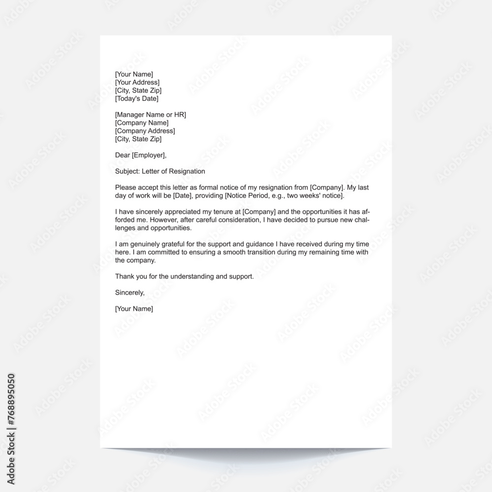 resignation letter template,resign letter,resignation template,job ...