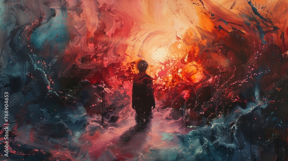 Spectral artists painting unseen artworks with invisible paint Stock ...