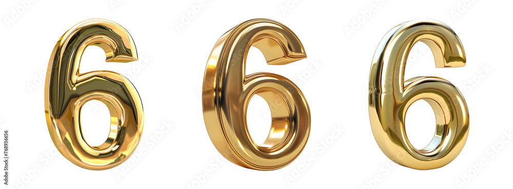 Foto de 3D Rendering Pack of a alphabet number 6 Letter on Transparent ...