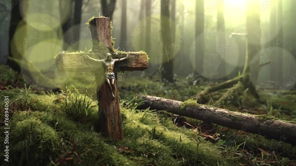 Behold the solemn dignity of an aged grave marker with a moss-covered ...