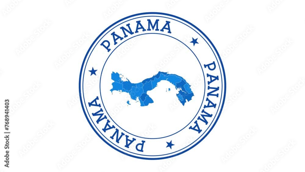 Panama intro. Badge with the circular name and map of country. Panama ...