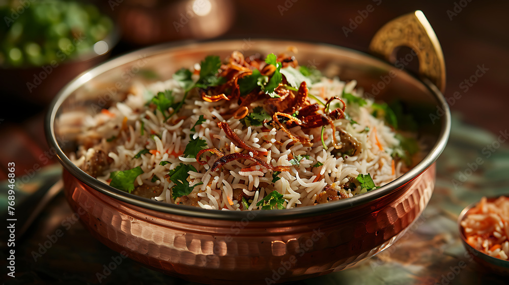 Chicken biryani Spicy Indian Malabar biryani Hyderabadi biryani, Dum ...
