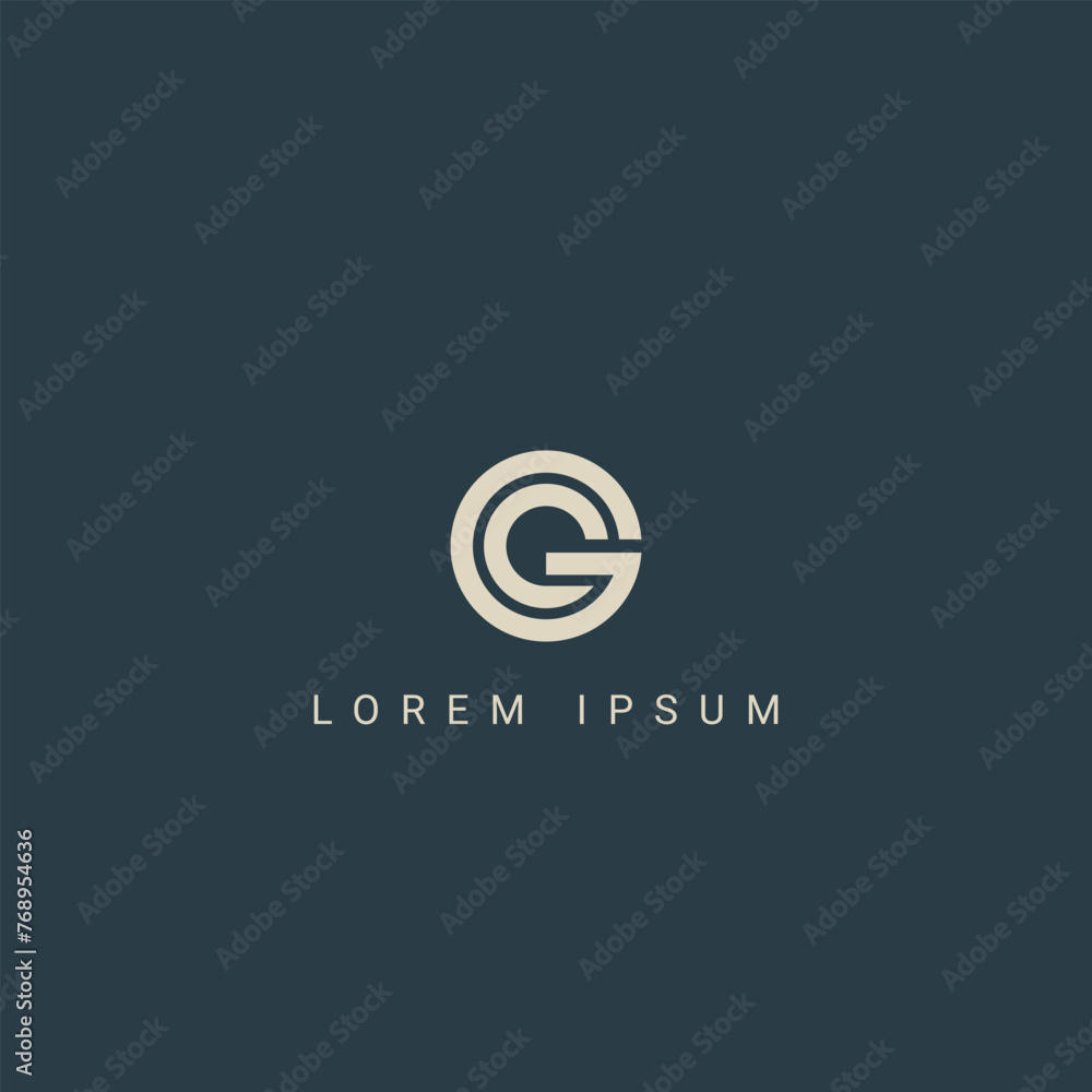 Minimal creative initial based CG logo and GC logo. Letter CG GC ...