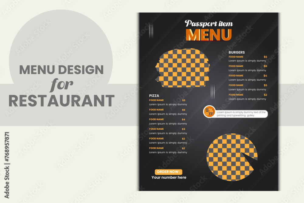 Vetor de Food Menu Design for Restaurants, Restaurants menu, beautiful ...