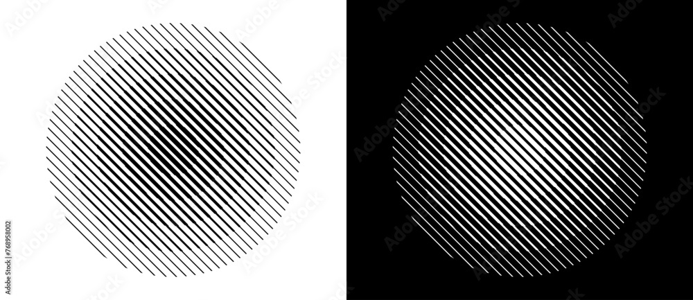 Transition parallel lines in circles. Abstract art geometric background ...