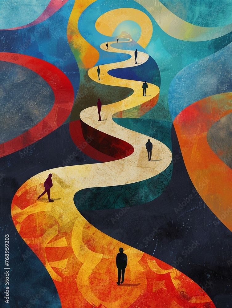 Divergence A simple 2D representation of a path splitting into multiple ...