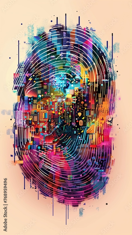 Originality A unique, 2D fingerprint made up of various artistic ...