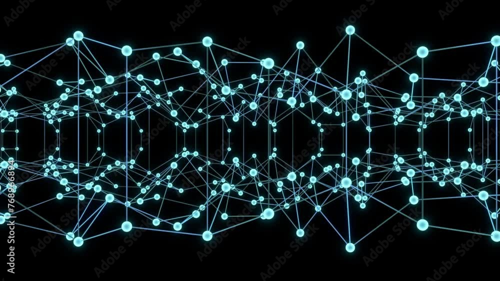 3d nodes lattice network structure animation. Can be used to represent ...