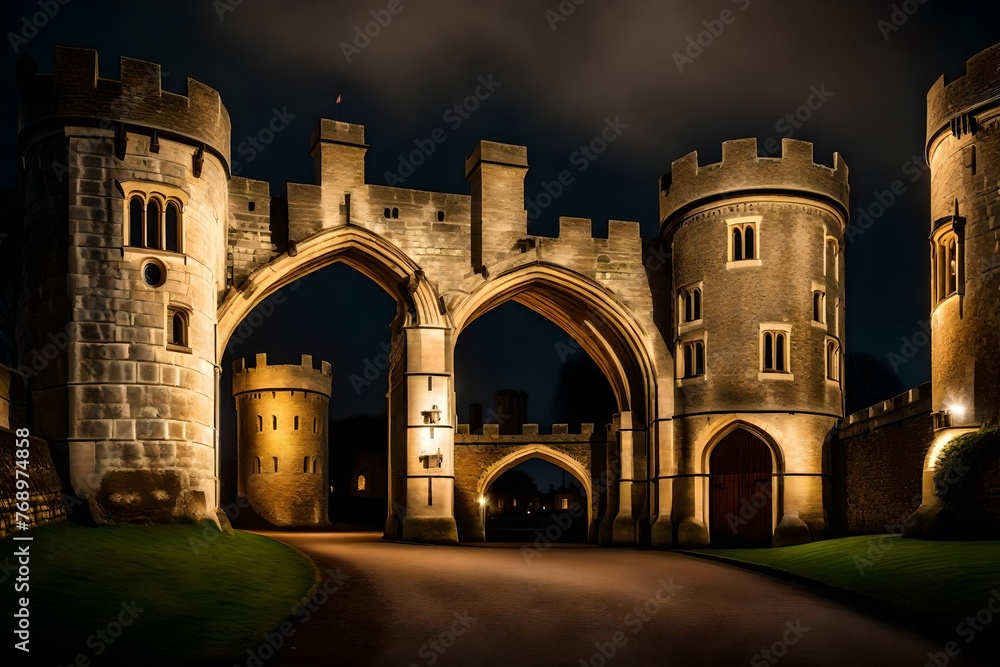 King Henry VIII gate private entrance secure stone fortified walls ...
