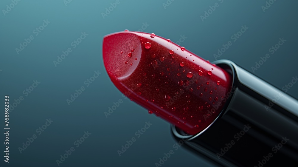 A vibrant lipstick with high key lighting to create a clean and bright ...