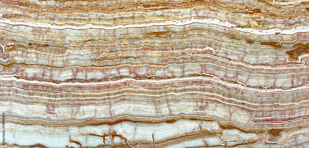 Natural dessert Onyx vein cut in beige and orange colors. Also called ...