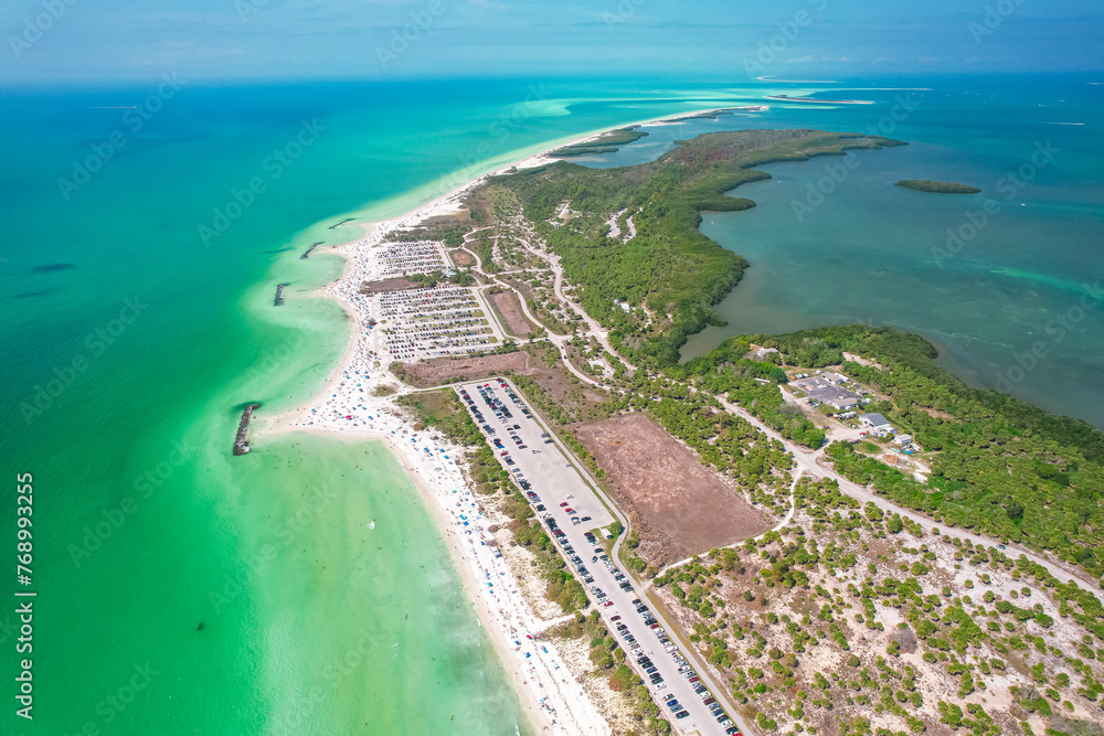 Island. Florida beaches. Panorama of Honeymoon Island State Park FL ...