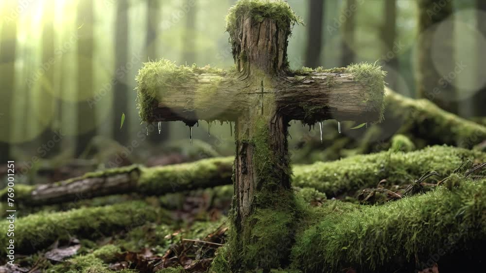 Vidéo Stock Discover the timeless beauty of an old and weathered grave ...