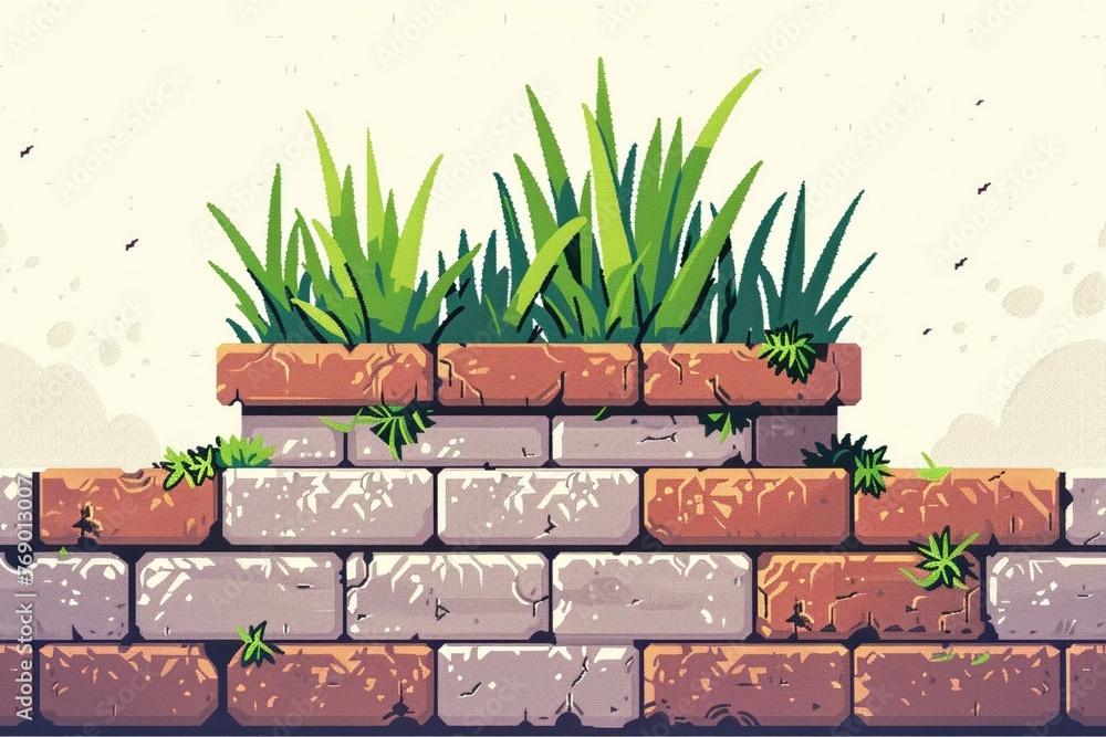 Pixel grass texture for 8bit game, random hues of green, hidden ...