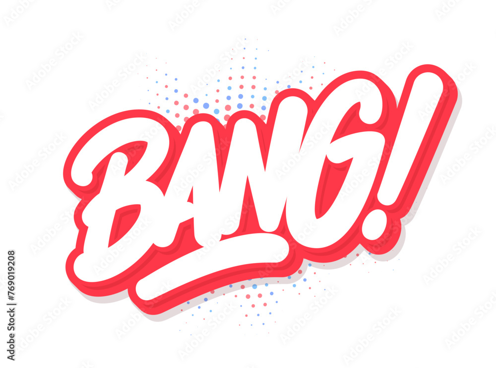 Poster Bang. Vector handwritten lettering banner. – Wall Art | UkPosters