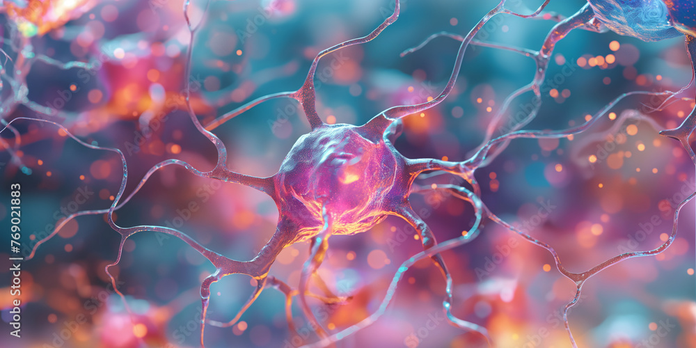 Neuronal Network: Intricate Visualization of Neuron Structure and ...