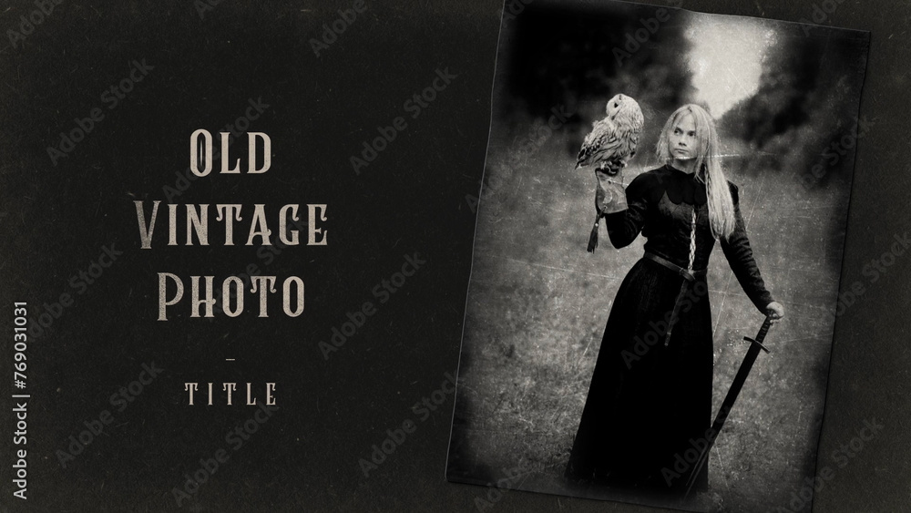 Old Tintype Vintage Photo Title Stock Template | Adobe Stock