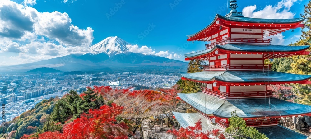 Mtfuji tallest volcano in tokyo, japan with snow capped peak ...