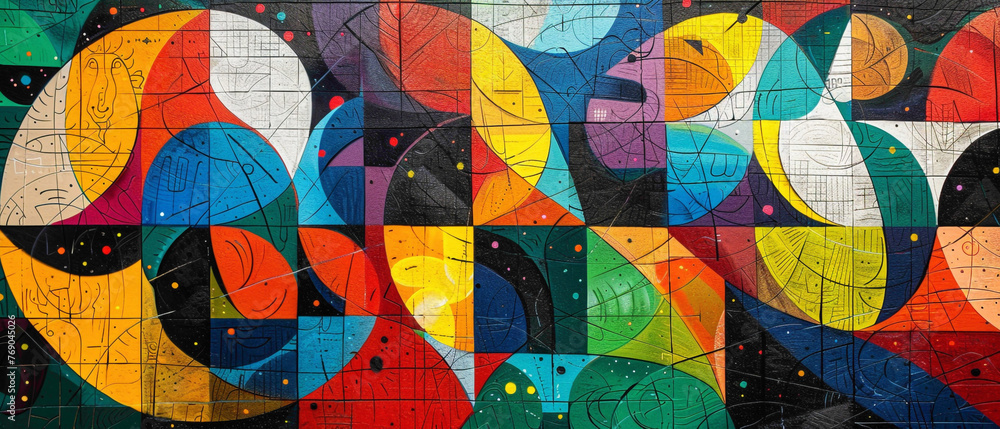 Graffiti-style lettering dancing amidst a sea of intricate abstract ...