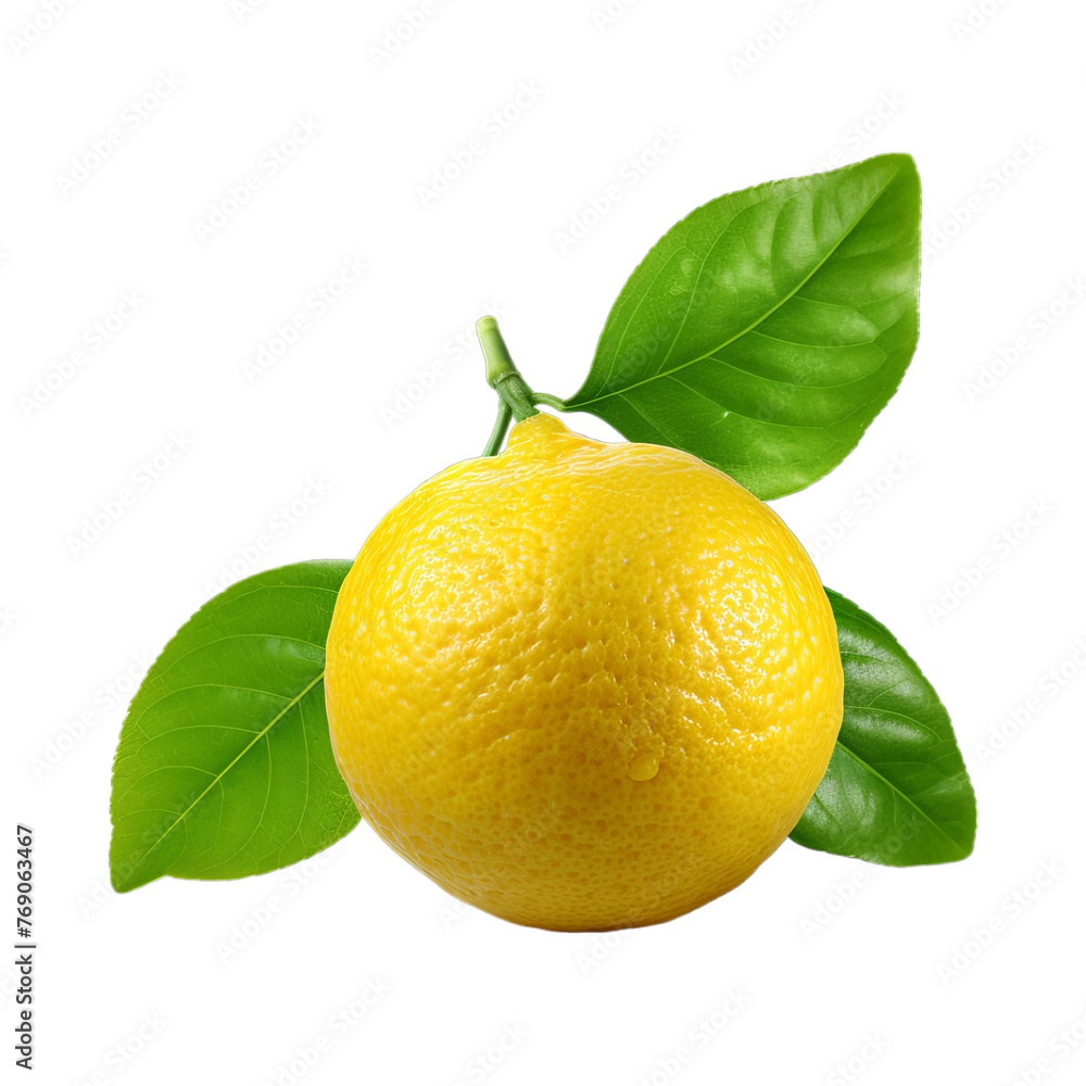 Yuzu isolated on transparent png background. Generative ai Stock Photo ...