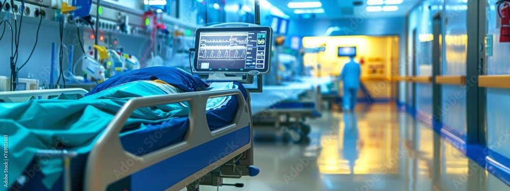 recovery ICU intensive care unit room ward with life support at ...