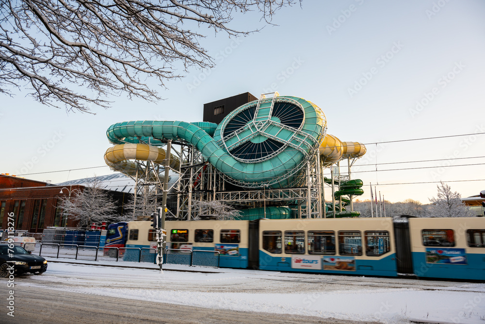 Gothenburg, Sweden - February 08 2024: Exterior of Liseberg Oceana ...