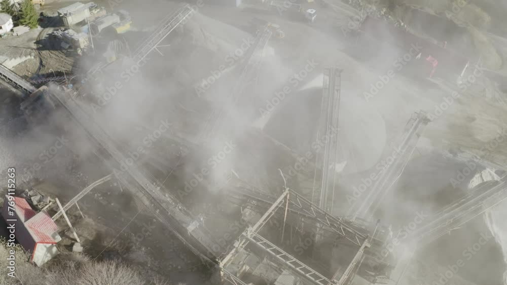 Carpathian Mountains of Ukraine, a quarry where granite sandstone is ...